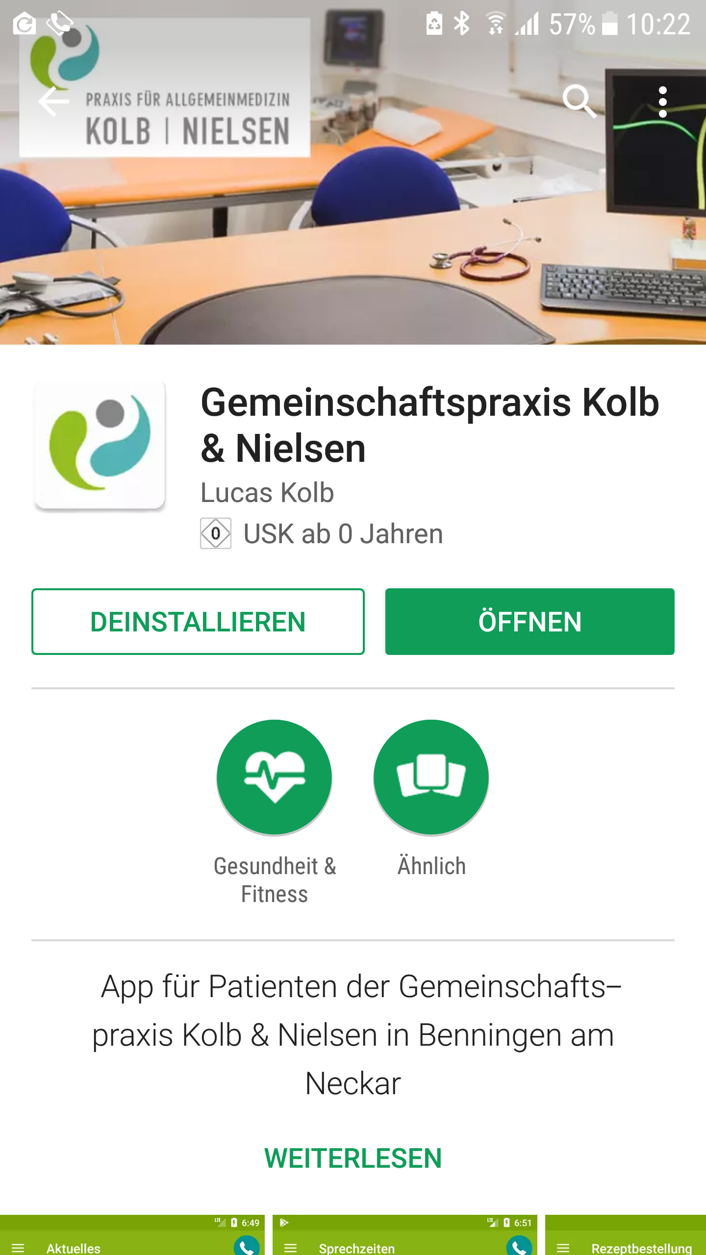 Die App zur Praxis – Gemeinschaftspraxis Benningen